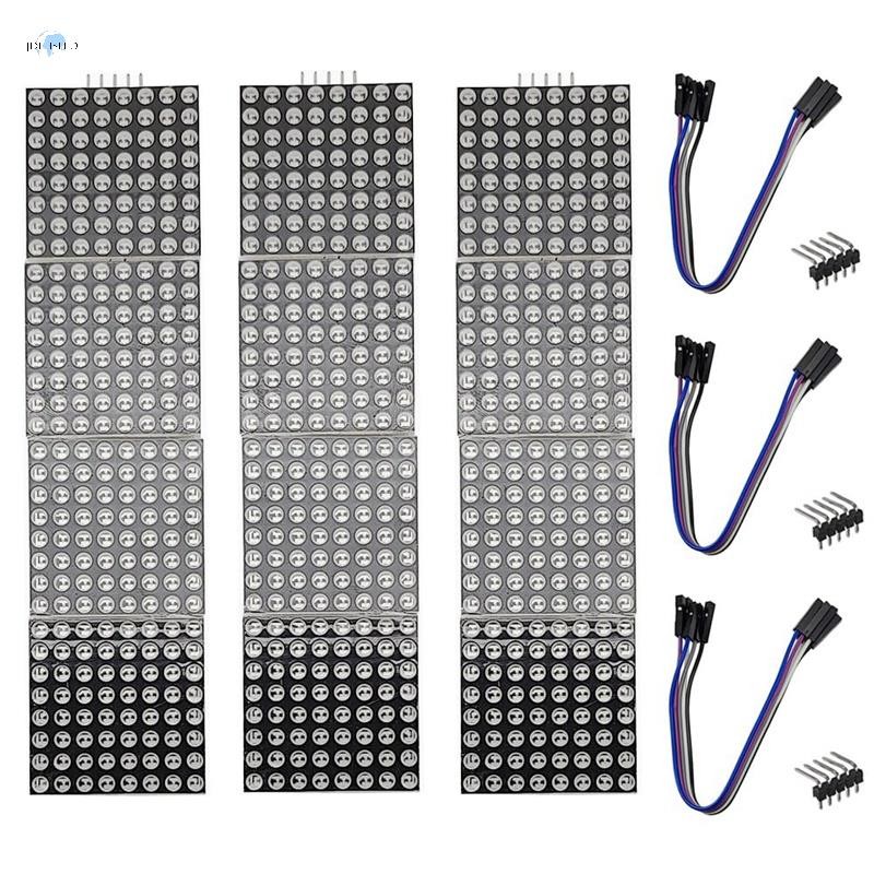 32X8 Dot Matrix LED Display Module 4 in 1 Common Cathode MCU Control ...