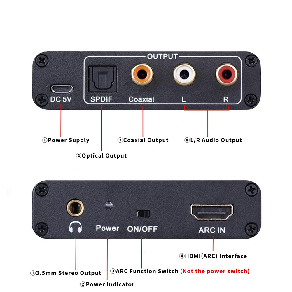 HDMI-Compatible ARC Audio Extractor ARC Return Channel Converter for ...