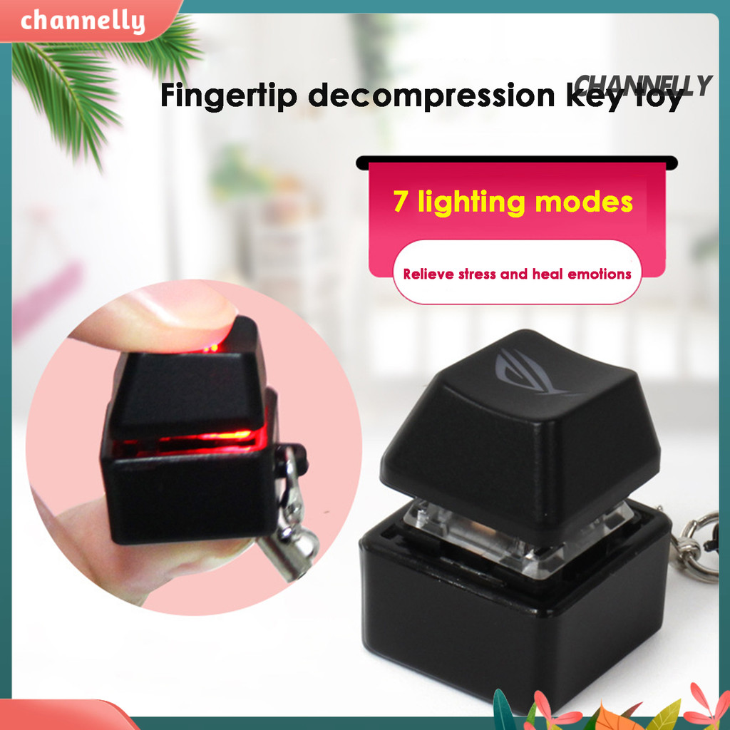 [channelly.]Fidget Keycap Toy Colorful LED Light Pocket-sized Finger ...