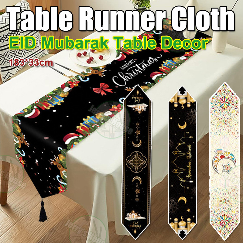 183*33cm Eid Ramadan Kareem Table Runner Polyester Raya Aidilfitri ...