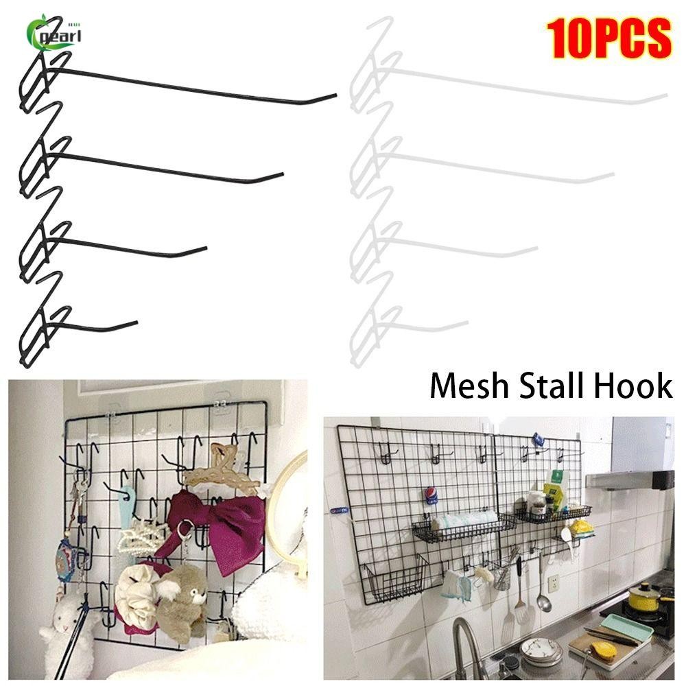 PEARL 10Pcs Mesh Stall Hangers, Reusable Wall Hook Supermarket Shelf ...
