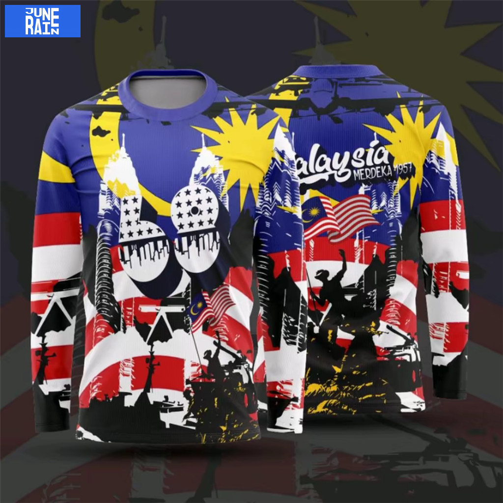 2025 Merdeka Clothes 68 Years Jersey Shirt Ethnic Short Sleeve Long ...