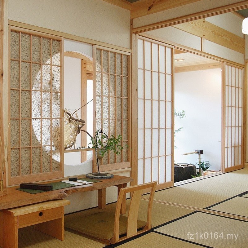 Japanese Style Sliding Door Tatami Grille Sliding Door Grid Door ...