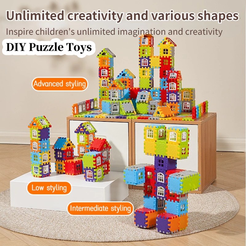DIY Puzzle Toys For Kids House Building Blocks Assembly Toys ...