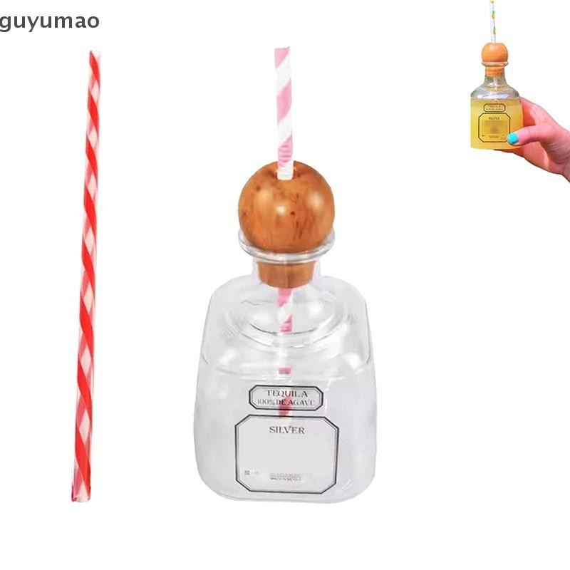 guyumao Patron Bottles Empty For Drinks, Reusable Cups With Straw Hole ...