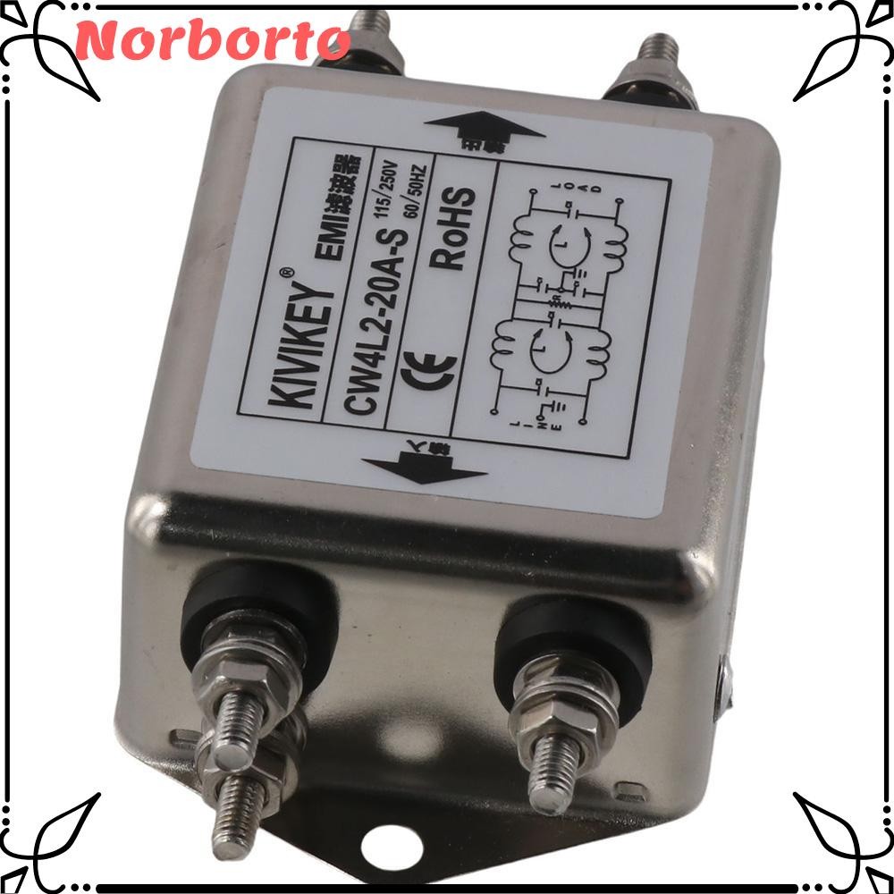 NORBORTO Noise Suppressor, 20A JREle AC 115/250V Power EMI Filter ...