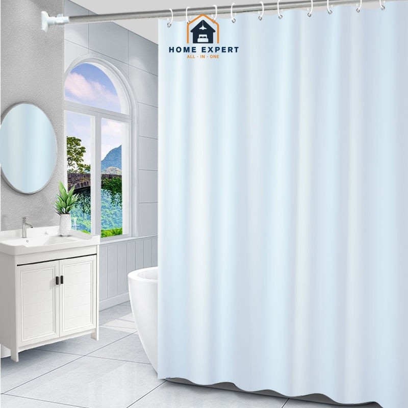 HE Bathroom Shower Curtain with Hooks Waterproof Modern Design Toilet ...