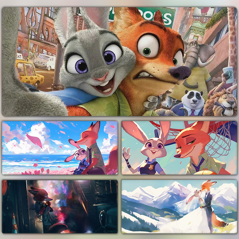 Zootopia Mouse Pad Judy Hopps Nick Wilde Cute Anime Keyboard Pads Large ...
