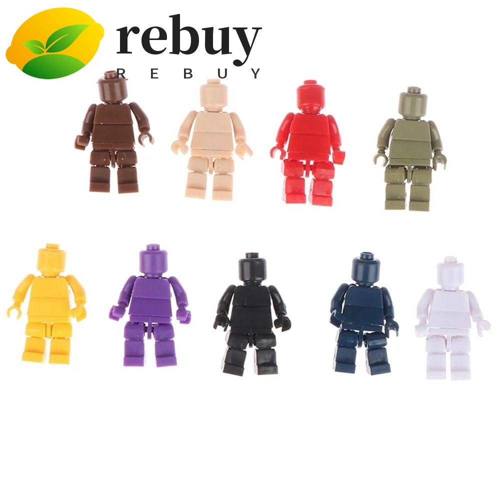 REBUY Building Blocks, Movable Head Waist Hand Building Mini Doll ...
