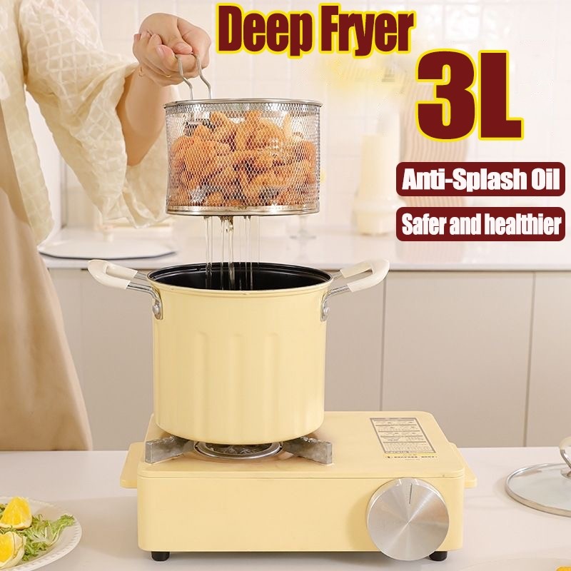 Deep Fryer Pot with Basket Trying Pot for Home Party Restaurant Dried ...