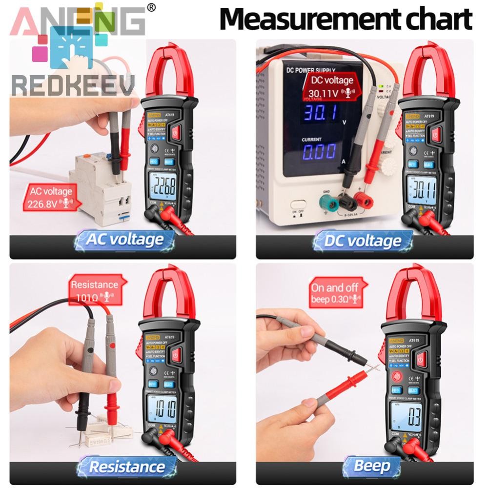 [Redkeev.my] AT619 Ammeter Clamp Meter 4000 Counts Clamp-On Amp Meter ...