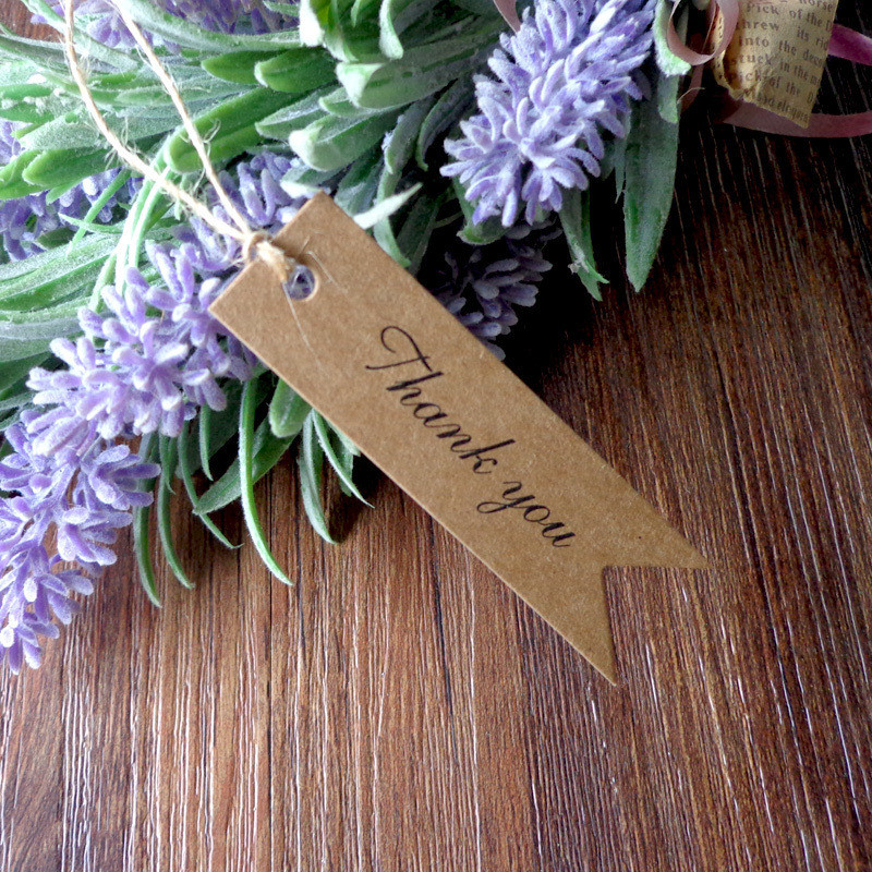 100PCS Kraft Paper Tags Thank You Handmade Gift Tag Labels Gift Box ...
