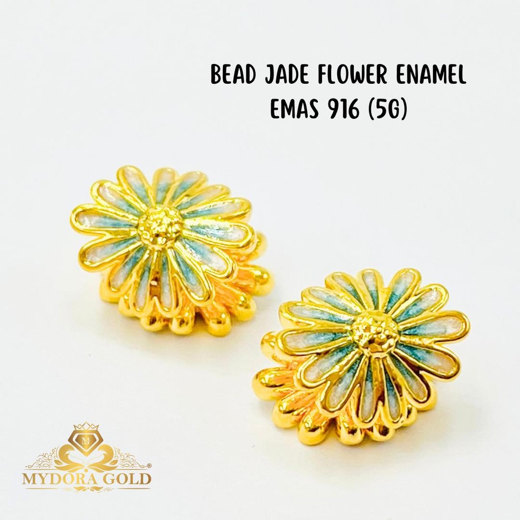 MYDORA Bead Jade Flower Enamel (5G) l EMAS 916/22K | Shopee Malaysia