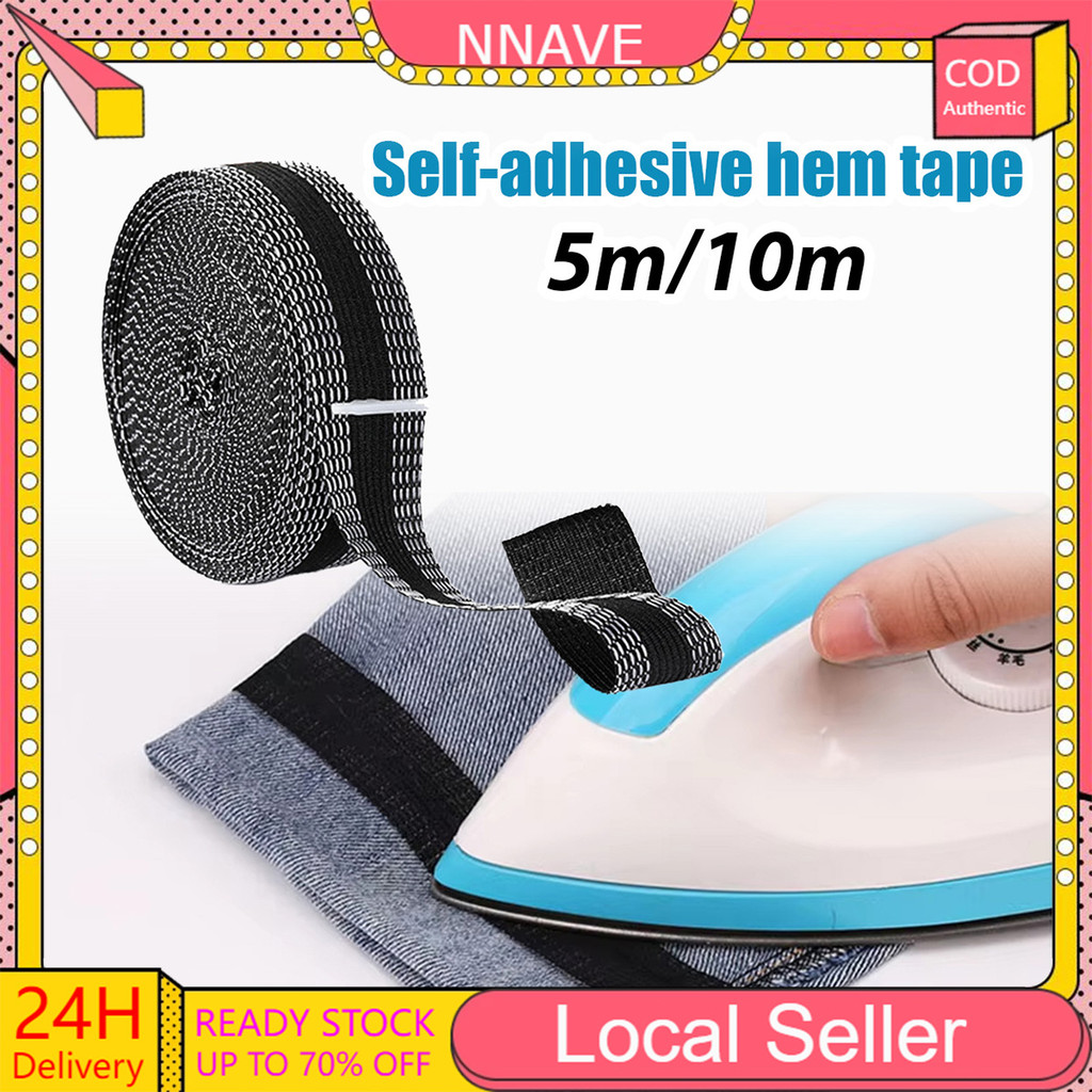 10M Self-Adhesive Pants Edge Paste Iron-on Pants Edge Shorten Tools Shorten Repair Jean Clothing ...
