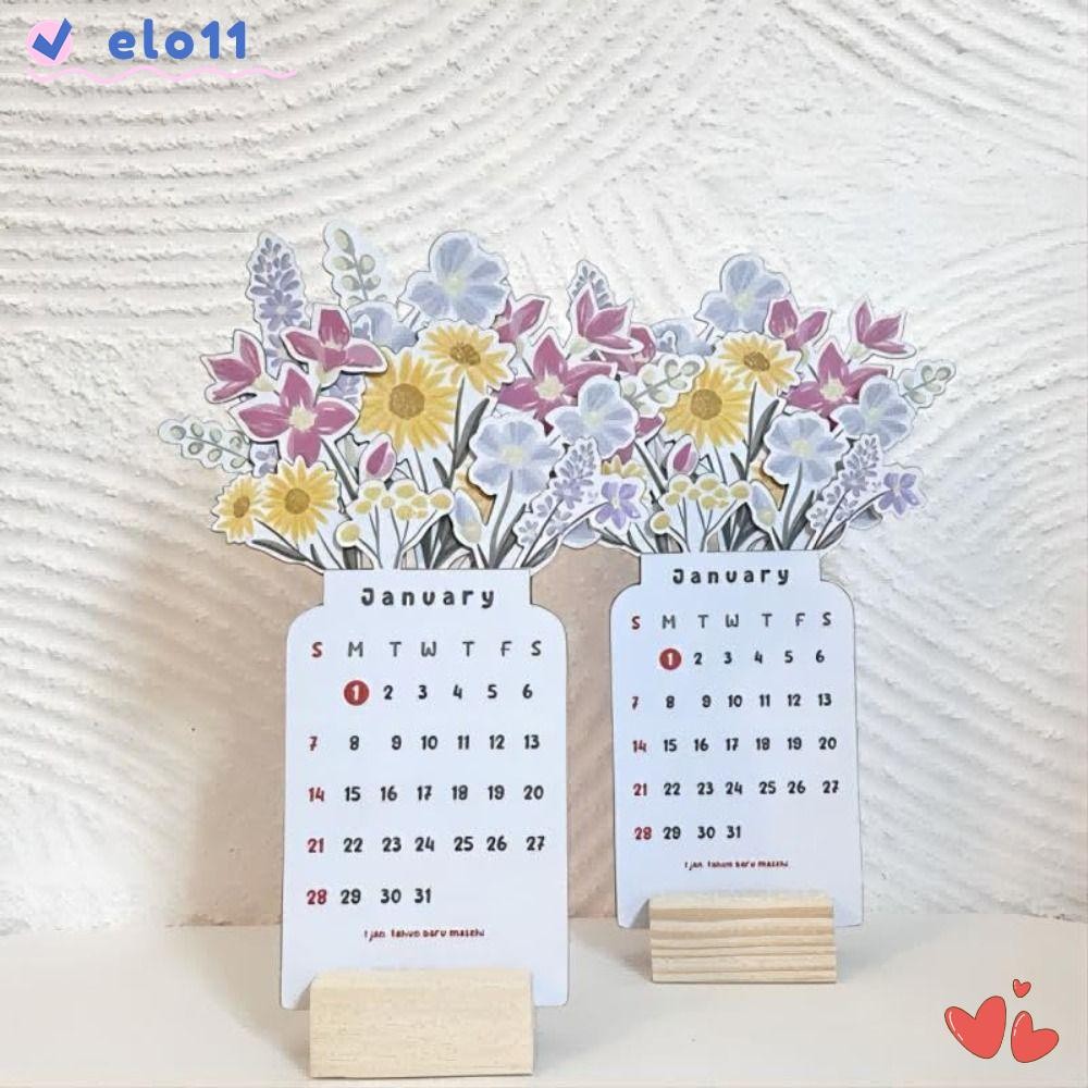ELO11 Bloomy Flowers Desk Calendar, Desk Calendar Vase Shaped Countdown ...