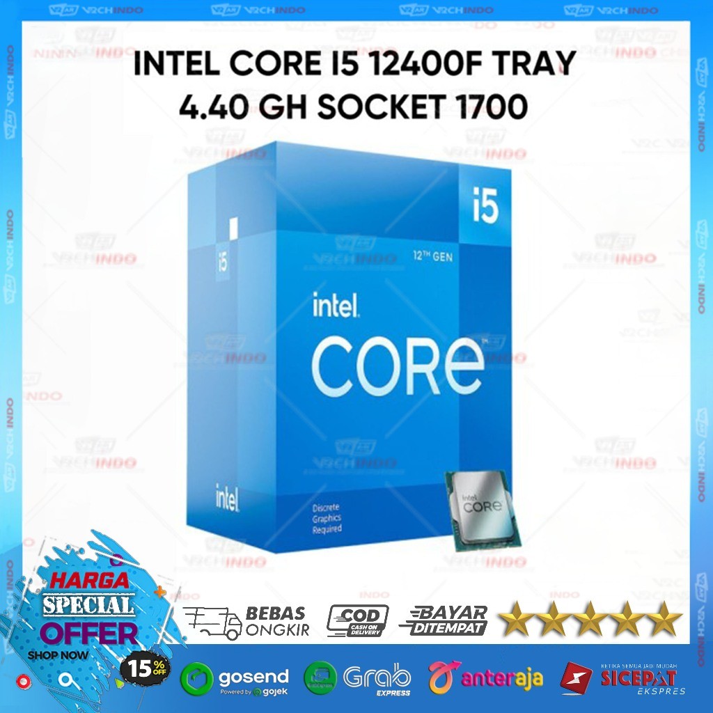 Intel Core Processor i5 12400F Gen 12th 440 GHz Socket 1700 with Box ...