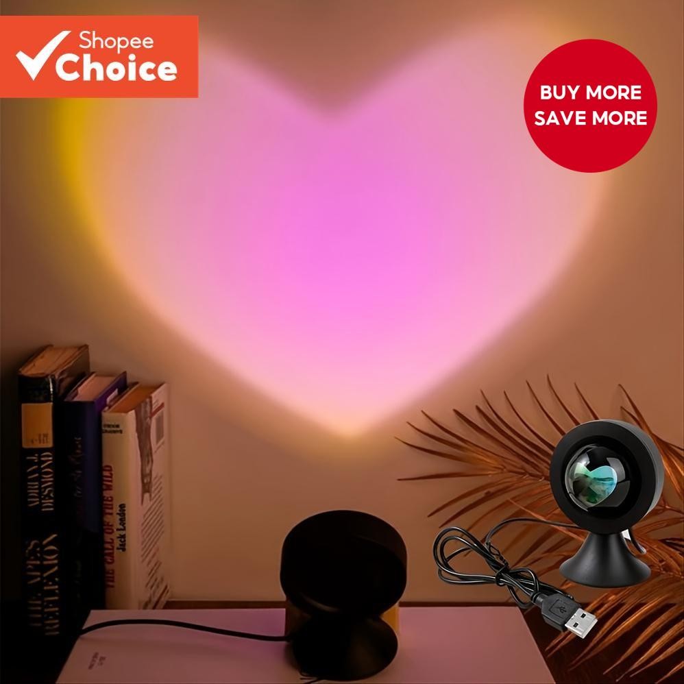 1pc Sunset Light Holiday Gift Love Projector Sunset Projection LED ...