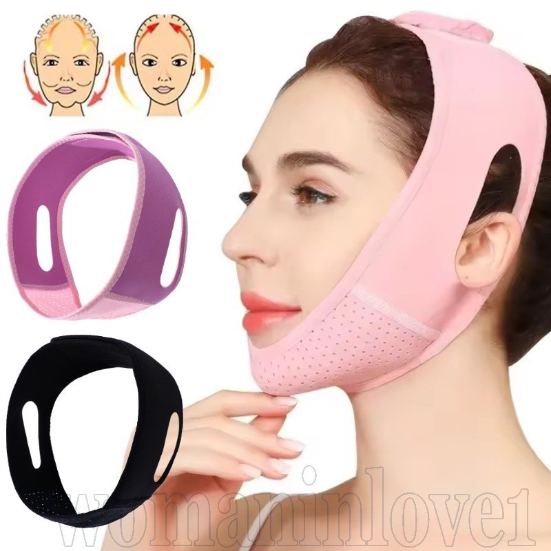 V-Shaped Face Lifting Strap - Double Chin Cheek Slimming - Adjustable ...