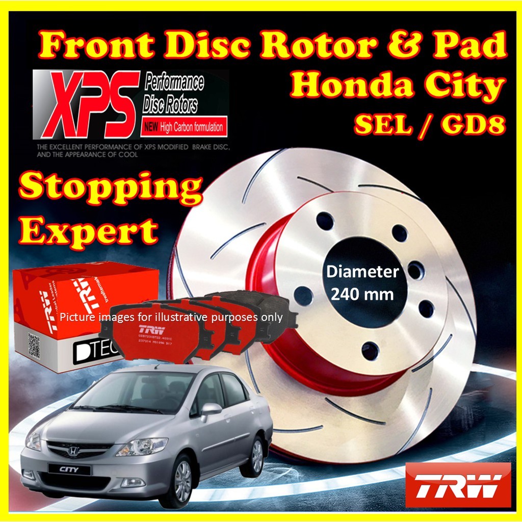 Honda City SEL GD8 Jazz GD3 TRW XPS Disc Rotor Slotted / Pemutar Cakera ...