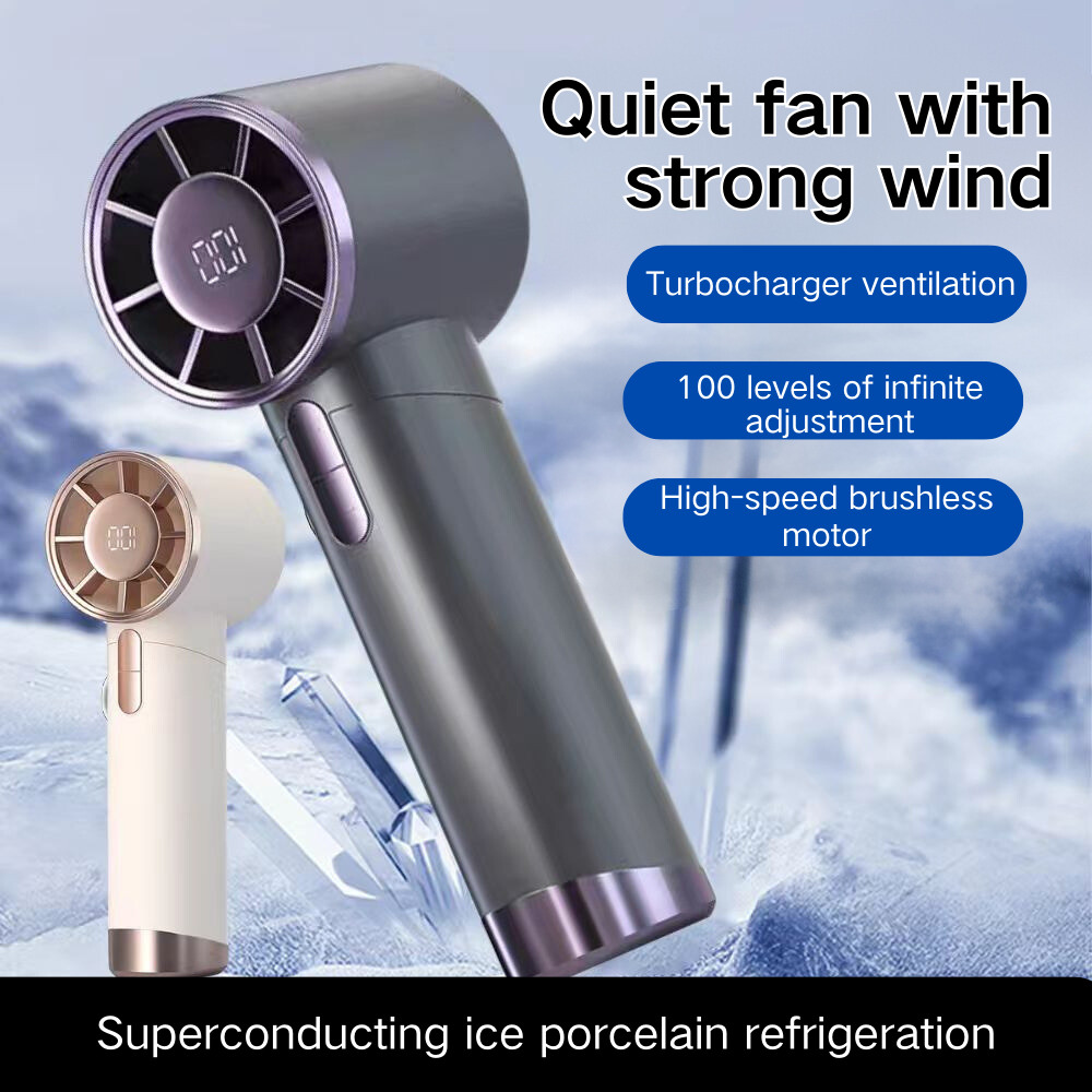 Handheld Portable Turbo Fan Cooler 100 Level Adjustment LED Display ...