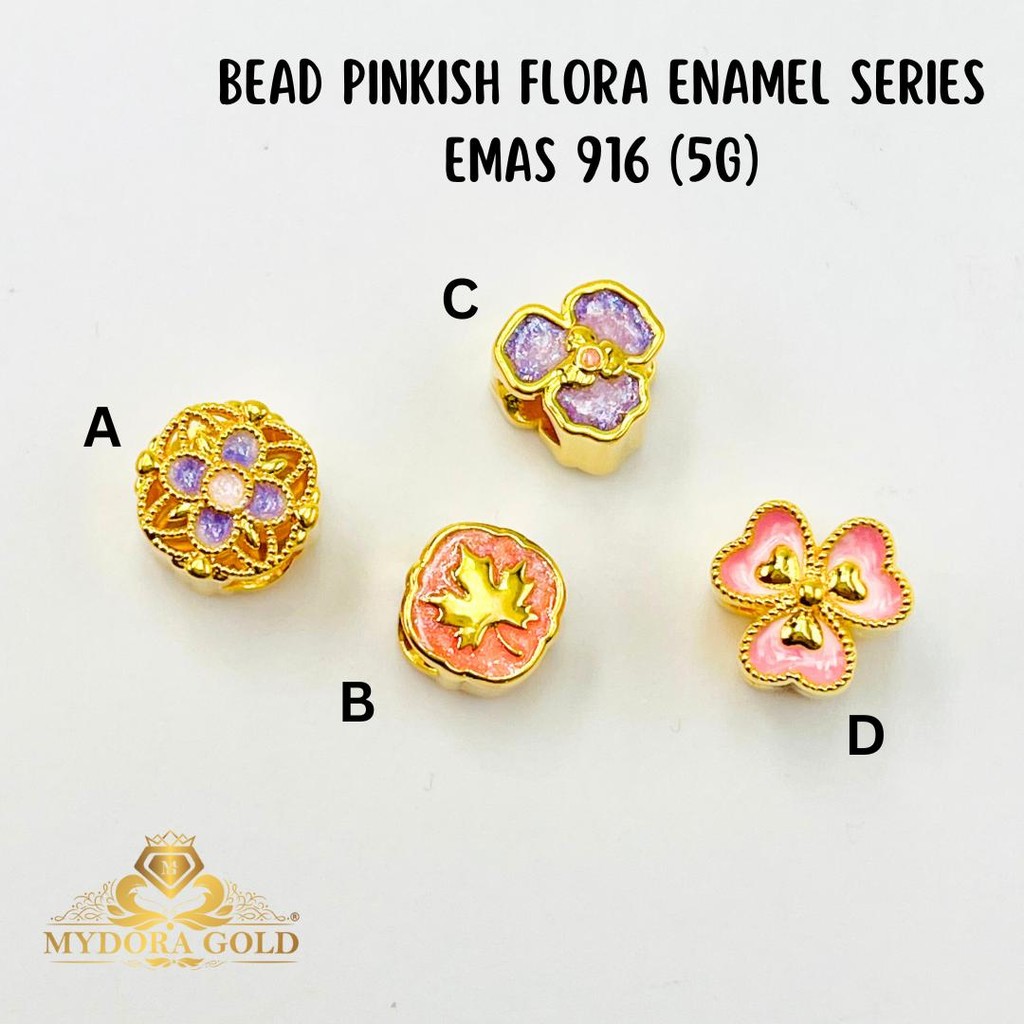MYDORA Bead Pinkish Flora Enamel Series (5G) | EMAS 916/22k | Shopee ...