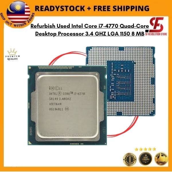 Refurbish Used Intel Core i7-4770 Quad-Core Desktop Processor 3.4 GHZ LGA 1150 8 MB | Shopee ...
