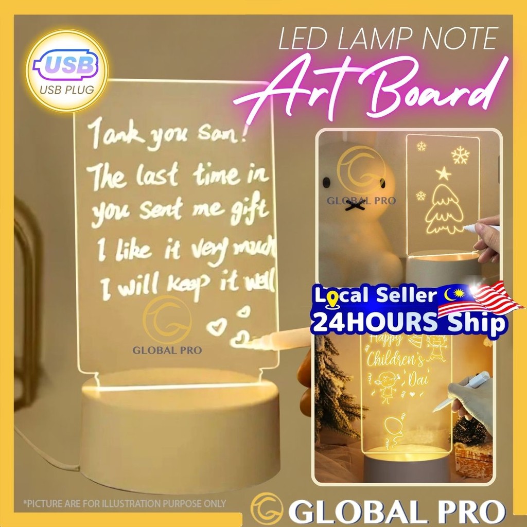 LED Lamp Note Art Board USB Powered Personalizable Message Board ...