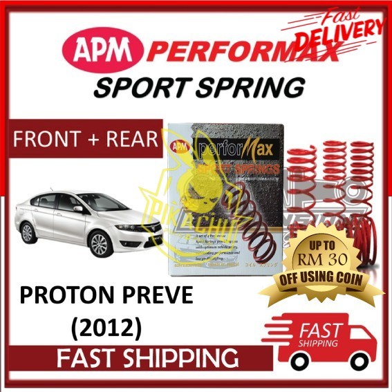 ORIGINAL APM PERFORMAX PROTON PREVE LOWERED COIL SPORT SPRING | Shopee ...