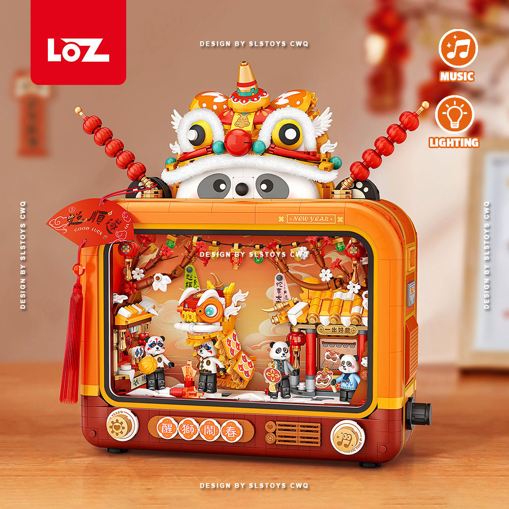 LOZ IDEAS Mini Block 1966 Panda Lion Dance Television CNY Chinese New ...