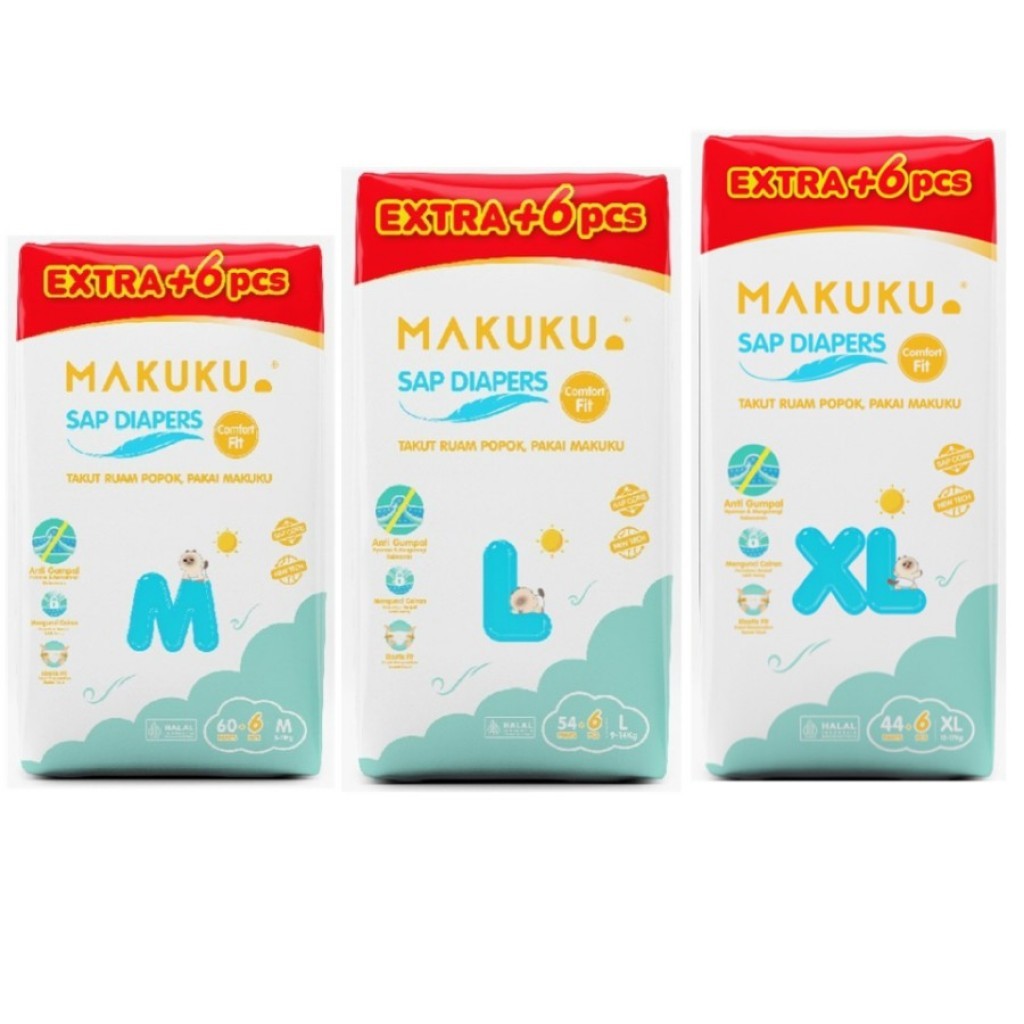 MAKUKU Air Diaper Diapers Comfort Fit SAP Pants L54+6 | BABY DIAPERS ...