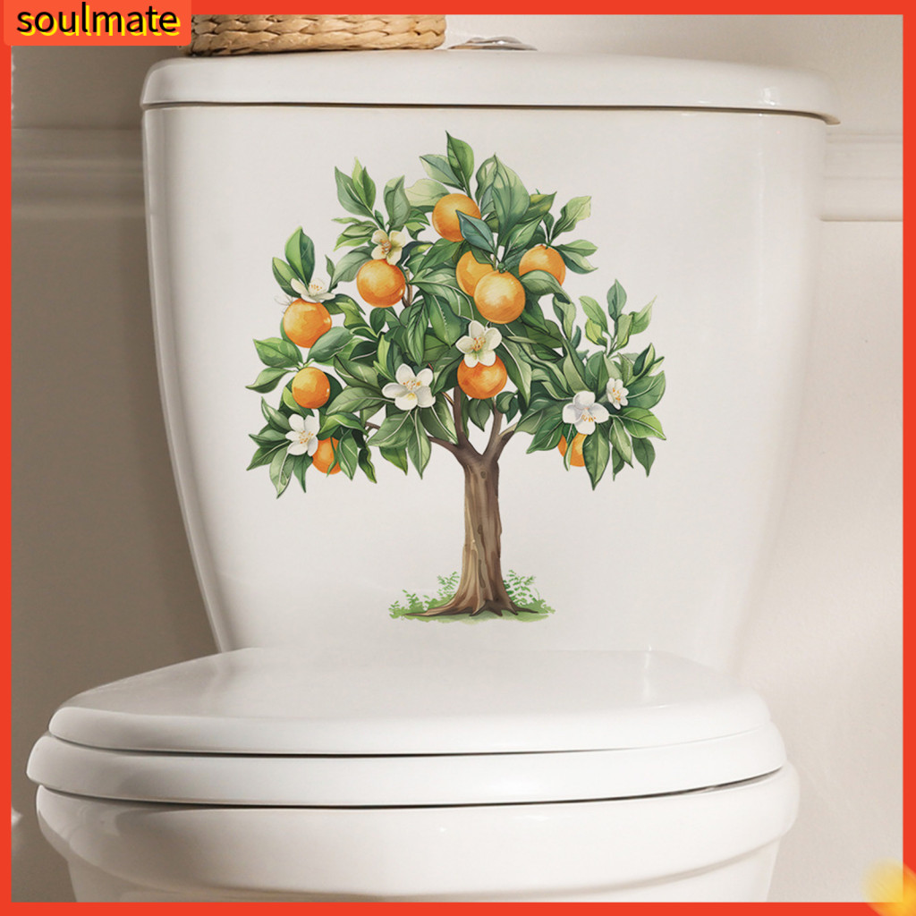 soulmate| Orange Tree Decoration Decal Orange Tree Toilet Sticker ...