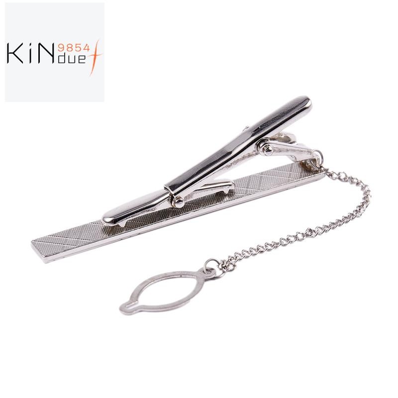 Mens Plain Silver Chrome Stainless Steel 6CM Standard Tie Clip Clasp ...