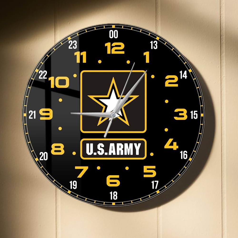 15 Inch Military Time Wall Clock, US Army 24 Hours Wall Clock Vintage ...