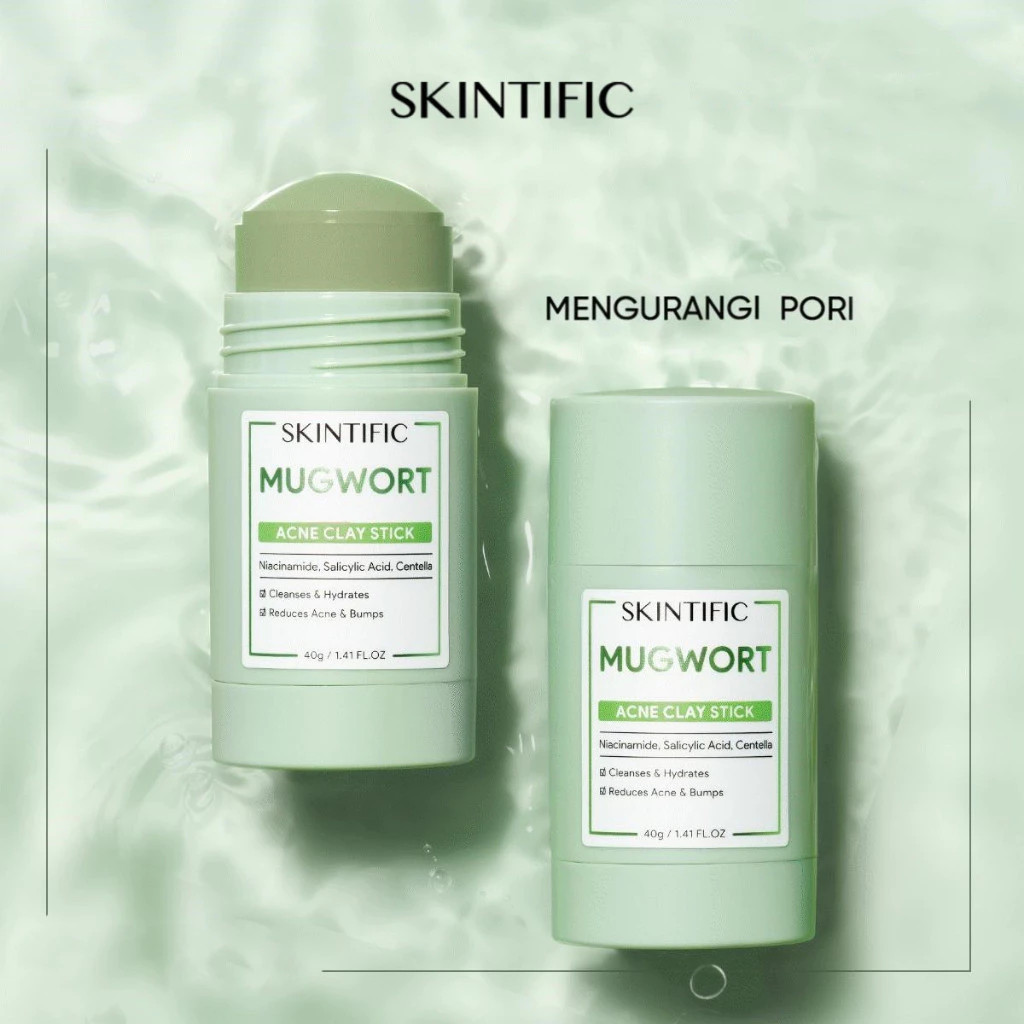 SKINTIFIC Mugwort Acne Clay Mask Stick 40g Cleanses Pores Blackheads ...