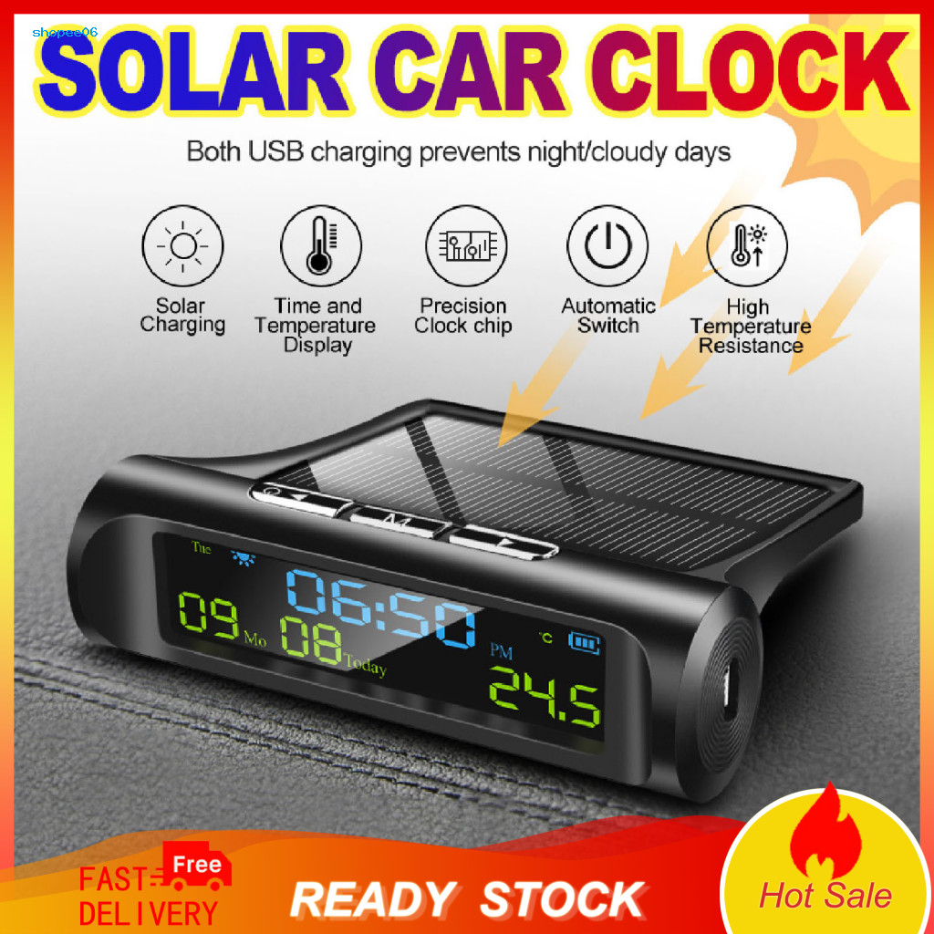 SDRU Practical Dashboard Digital Clock for UTV Car HUD Solar Digital ...