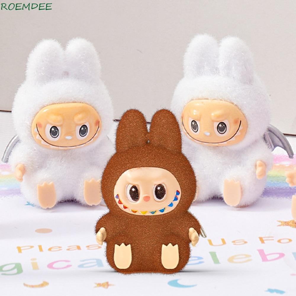 ROEMDEE Angel Labubu Flocking Doll, Handmade Pile Coating Angel Labubu ...