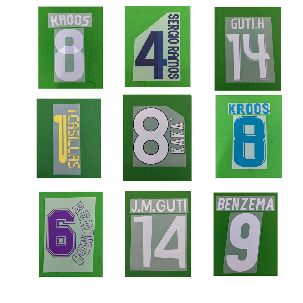 Retro Nameset #9 Benzema Nameset Marcelo Beckham Raul Sergio Ramos Kaka ...