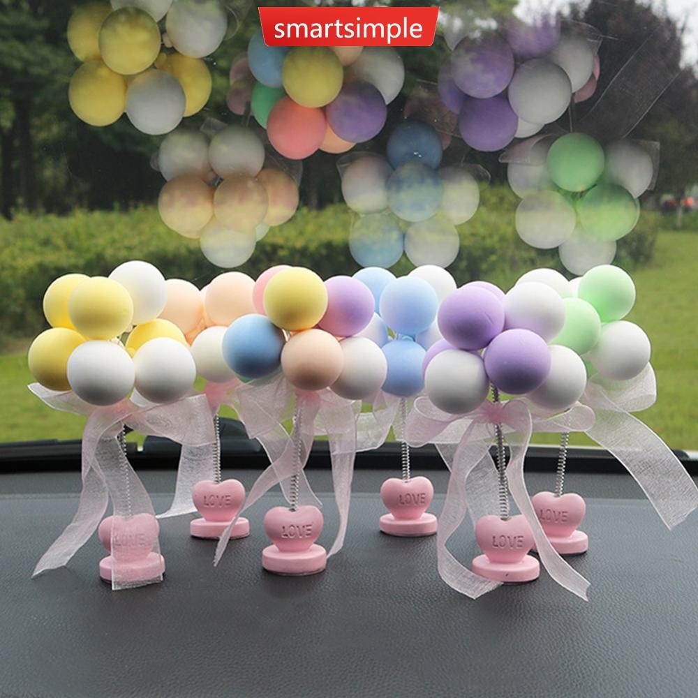 SMARTSIMPLE Car Interior Shaking Head Ballons Heart Ornament Decoration ...