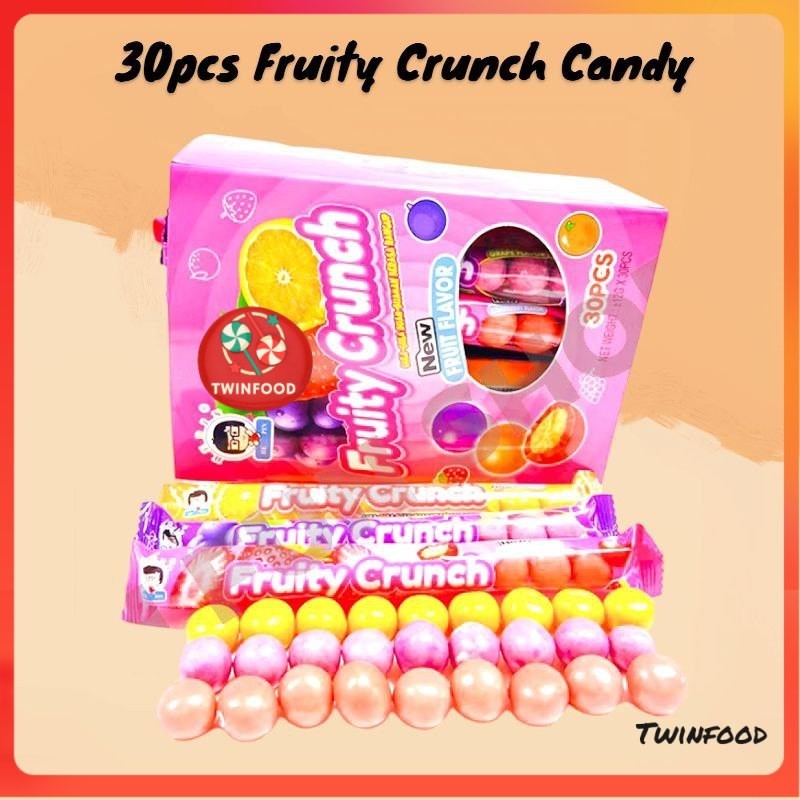 30pcs KHY Fruity Crunch Candy | Crispy Fruit-Flavored Treats (Pink Box ...