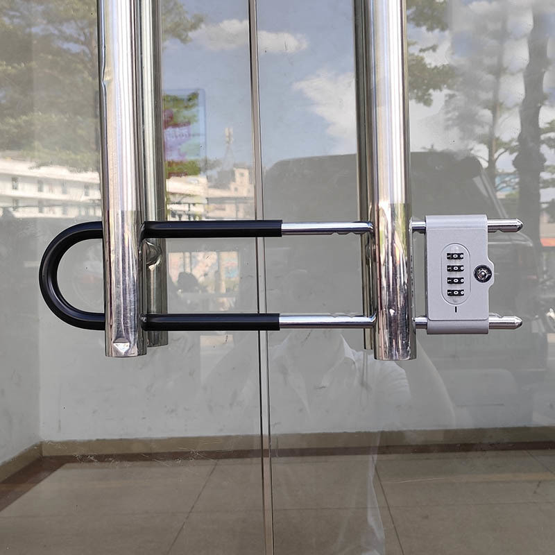 Combination U-Shaped Lock Glass Door Lock Combination Lock Double Door ...