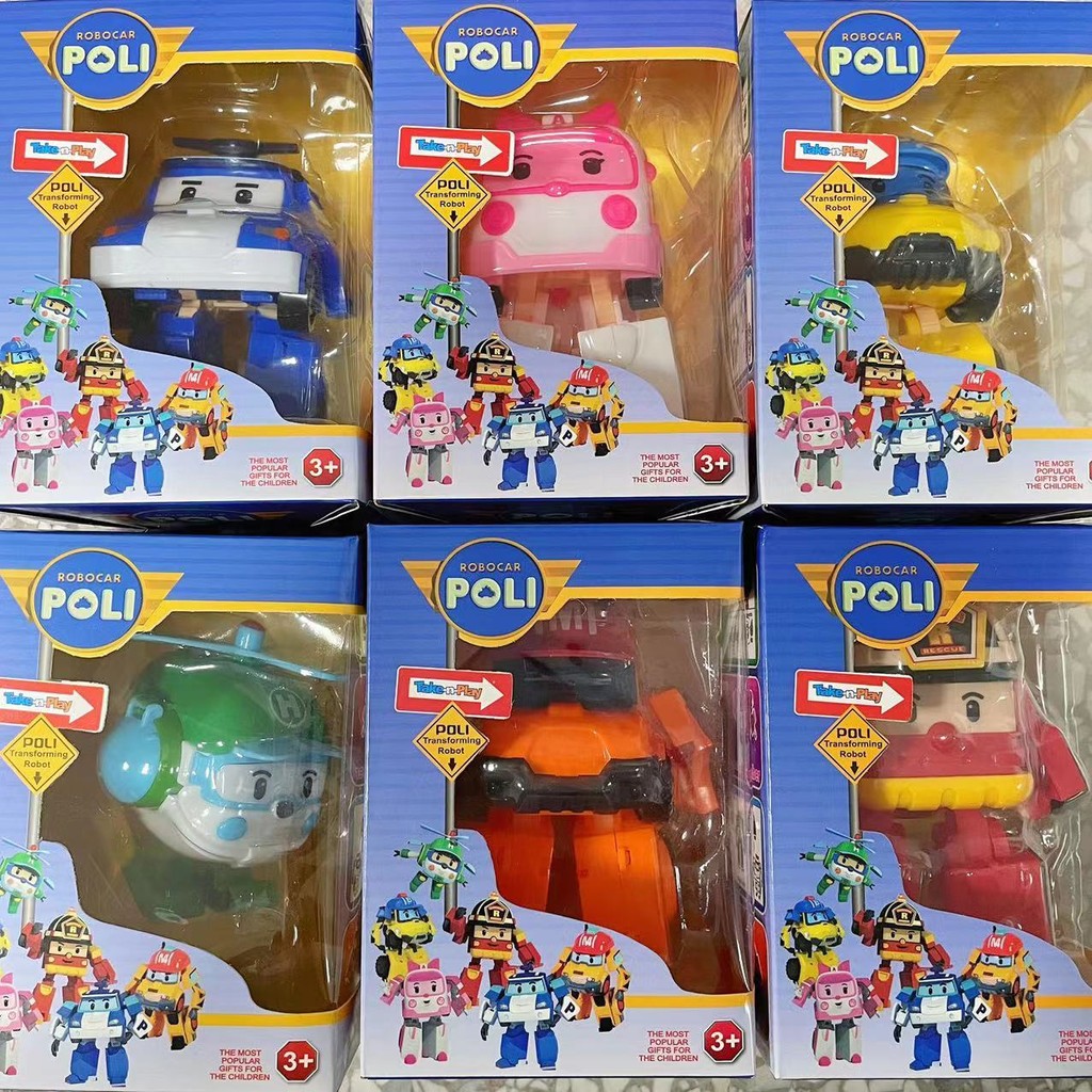 Rescue Team Police Car POLI Toys POLI Deformation Series Toy Robot Car ...