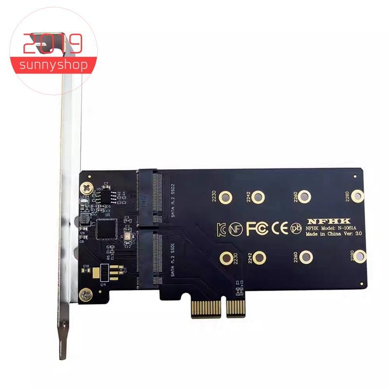 PCI-E to M2 Adapter PCI Express X1 2 Port B Key M.2 NGFF SATA SSD ...