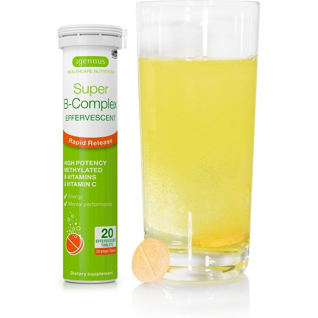 Igennus Super B-Complex Methylated Liquid B-Vitamin Effervescent ...