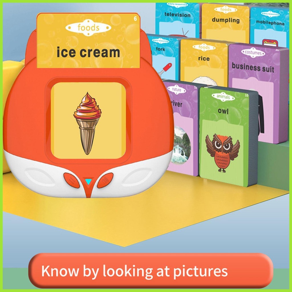 Kids Talking Flash Cards Cartoon Flash Cards for Kids Portable Sensory ...