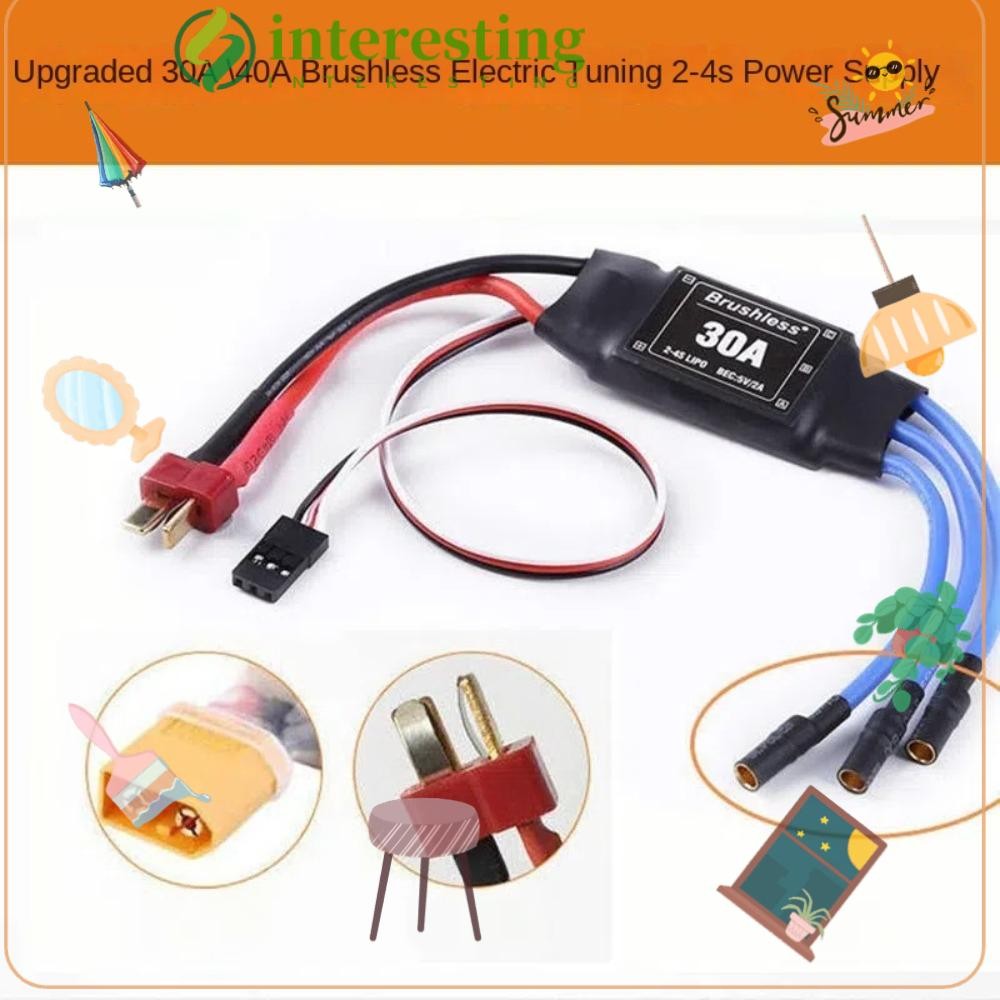 INTERESTING Brushless ESC, 5V 3A UBEC 30A 40A Electronic Speed Controller, Easy Use 2-4S 3.5MM ...