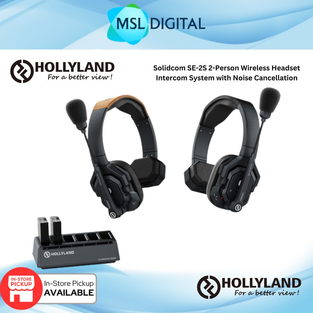 Hollyland Solidcom SE 2S 2-Person Full-Duplex Single-Ear Noise-Canceling Headset Intercom System ...