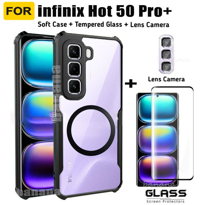 Infinix Hot 50 Pro+ Plus Acrylic Shell Protective Cover With Ring Iron ...