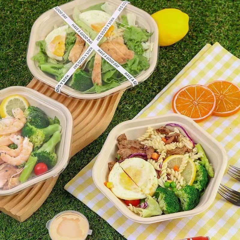 Disposable Lunch Box Hexagonal Light Food Packaging Box Salad Fruit ...