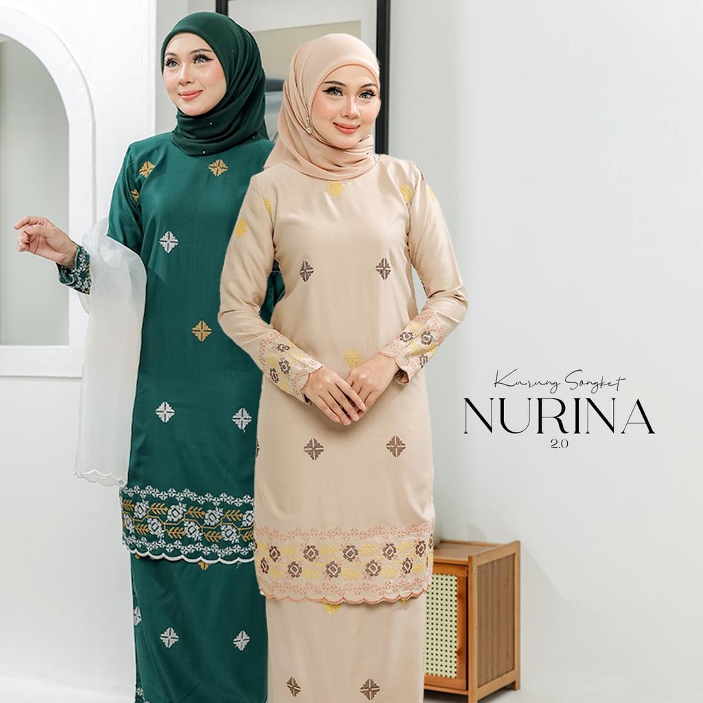 TUNIKMY Baju Kurung Songket Nurina 2.0 (TIADA PUFF) | set baju kurung moden ( TIDAK TERMASUK ...