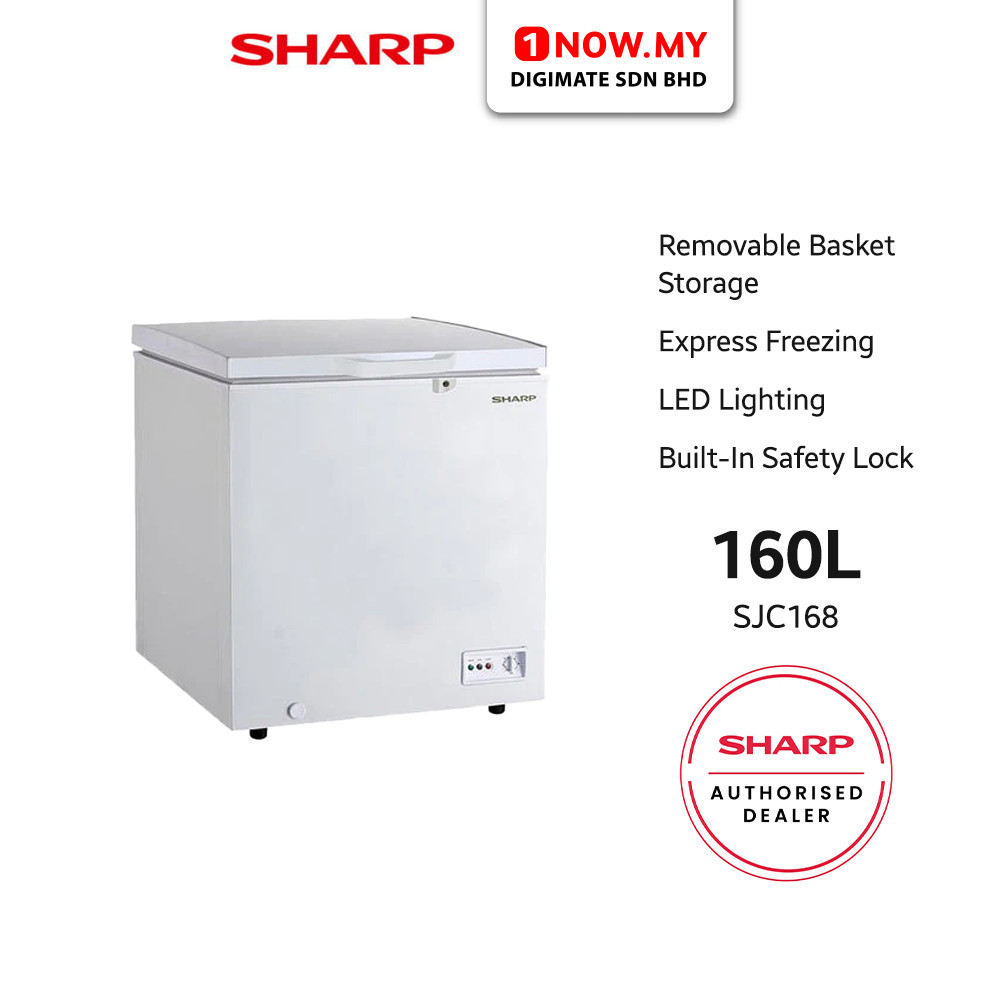 SHARP 160L Chest Freezer SJC168 | 1-Door Durable Express Freezing Peti ...